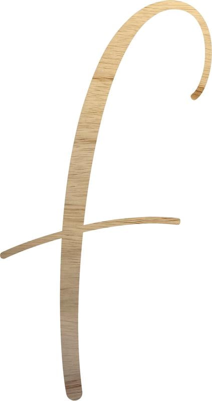 Blank Wood Cursive Letter, Unpainted 8'' Craft Letter F, Paintable Rebeca Font - Walmart.com