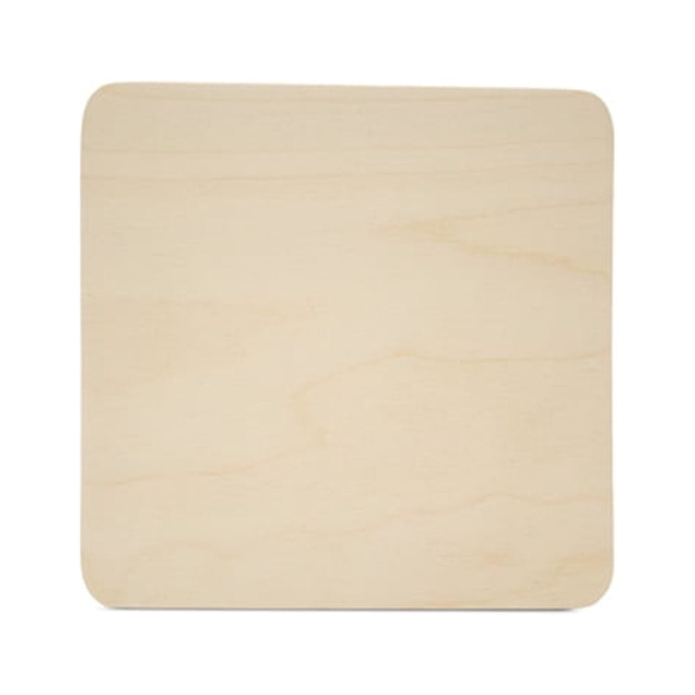 Blank Wood Square Plaques 6-inch x 6-inch, 1/4 Thick, Pack of 5 Round ...