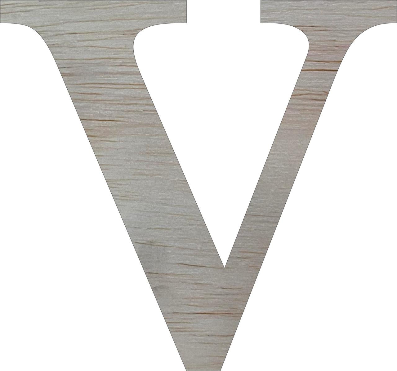 Blank Wooden 8'' Times Letter V, Paintable Craft Shape - Walmart.com