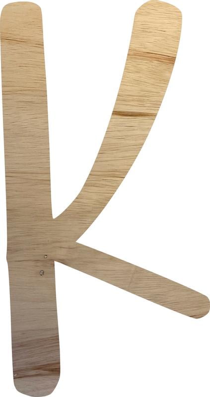 Blank Wooden Craft Letter K, Unfinished 12'' Tall Wood Alphabet Letter ...