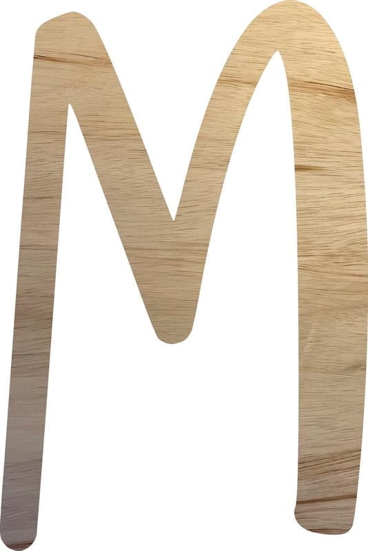 Blank Wooden Craft Letter M, Unfinished 10'' Tall Wood Alphabet Letter ...