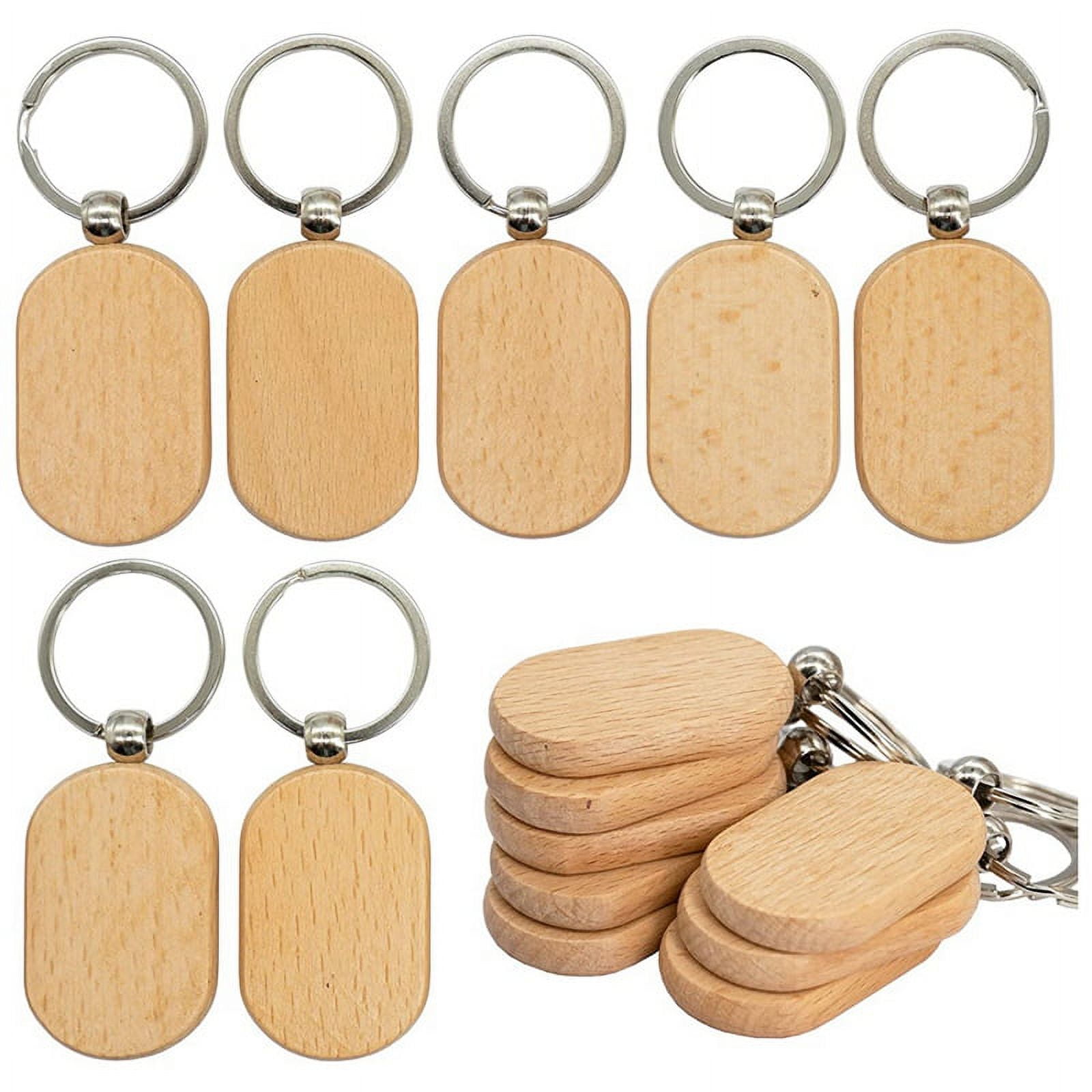 Blank Wooden Key Tag Diy Wood Keychains Engraving Blanks 20 Pack ...