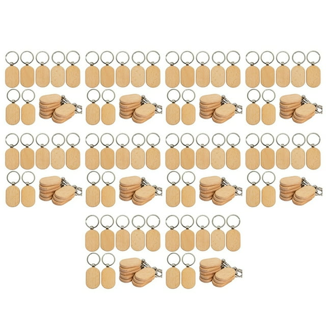 Blank Wooden Key Tag Key DIY Wood Keychains Key Wood Engraving Blanks ...
