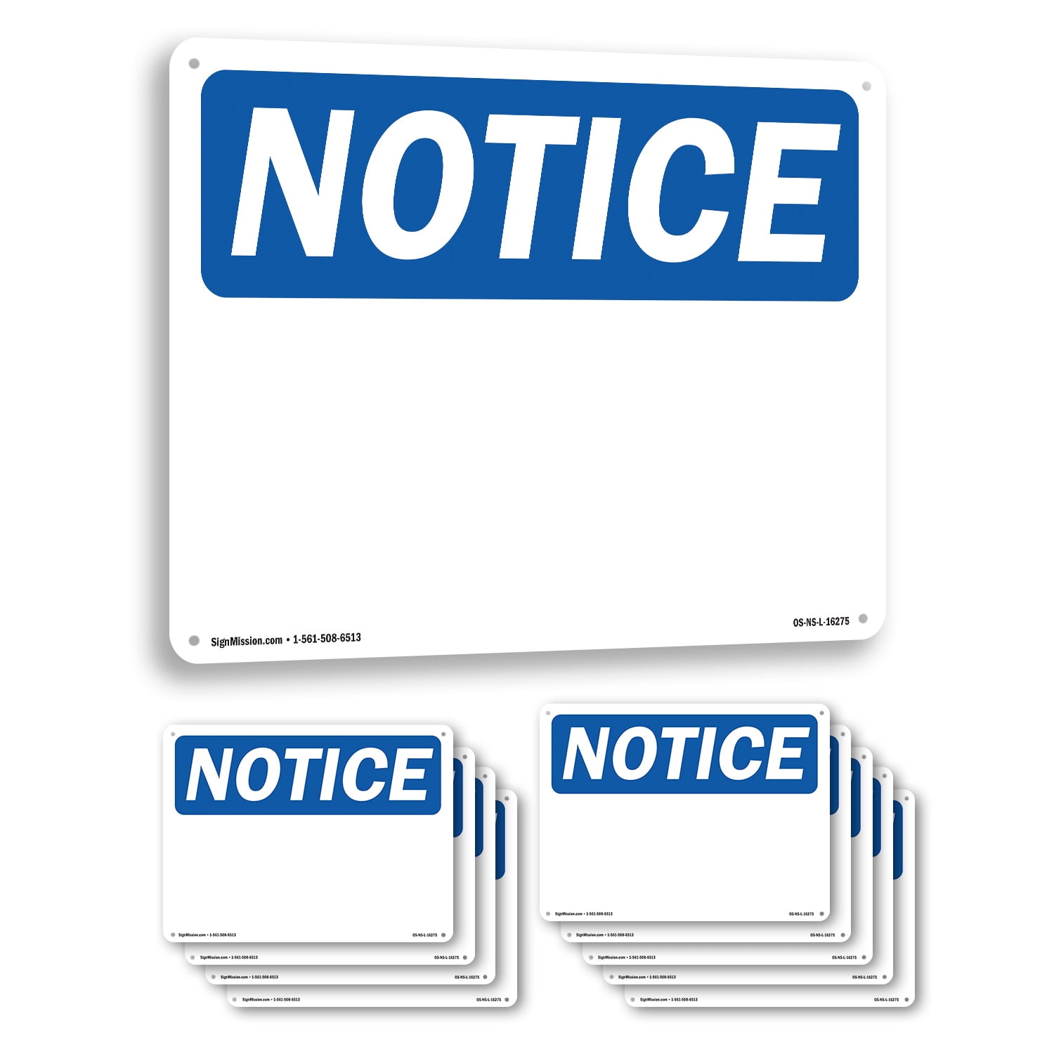 Blank Write OSHA Notice Aluminum Sign 10 Inch x 7 Inch - 10 Pack ...