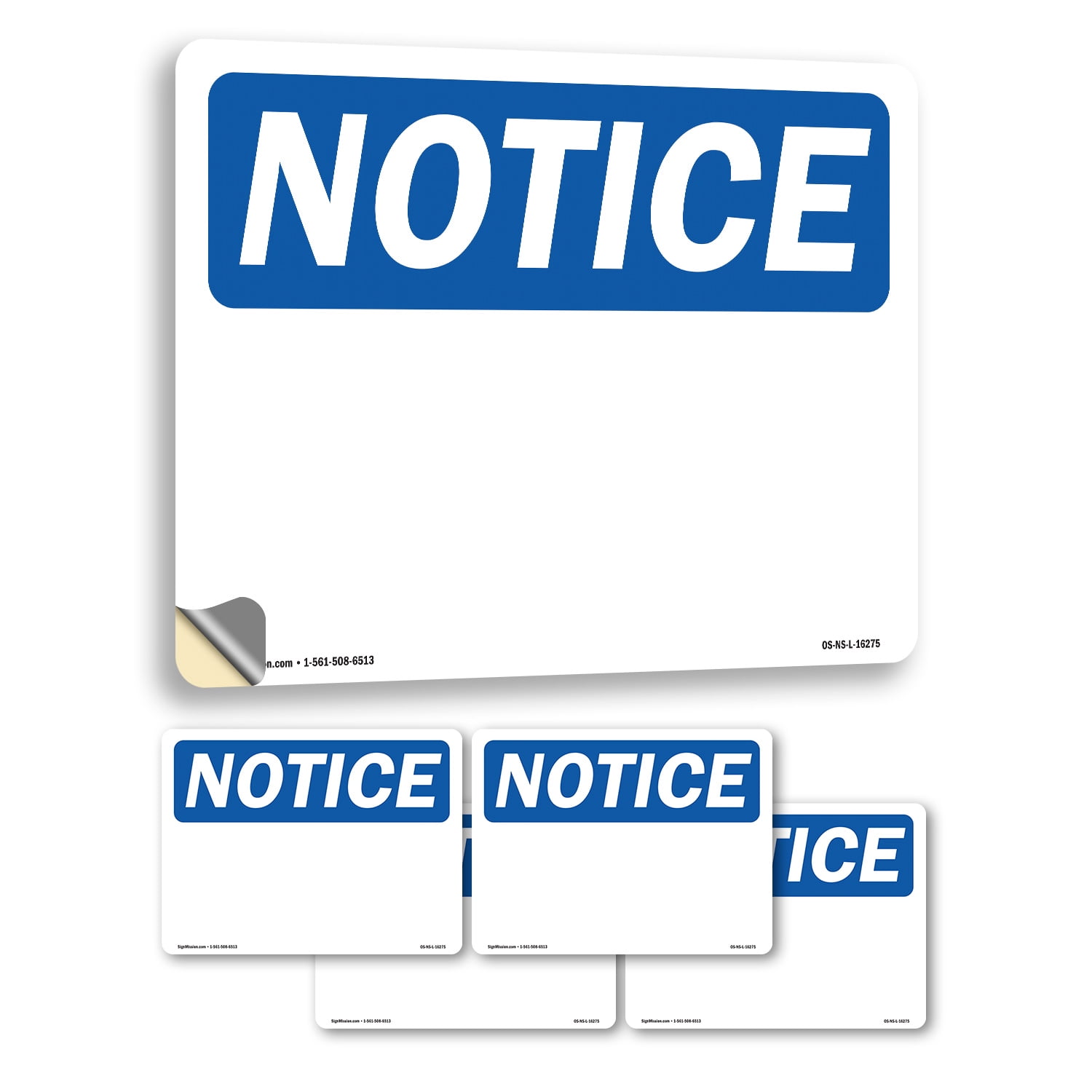 Blank Write OSHA Notice Vinyl Decal Label 24 Inch x 18 Inch - 5 Pack ...