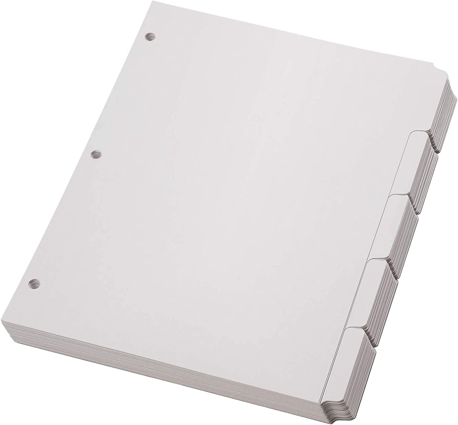 Blank Write On Binder Dividers, 1/5 Cut Tabs, 3 Hole Punch Dividers in ...