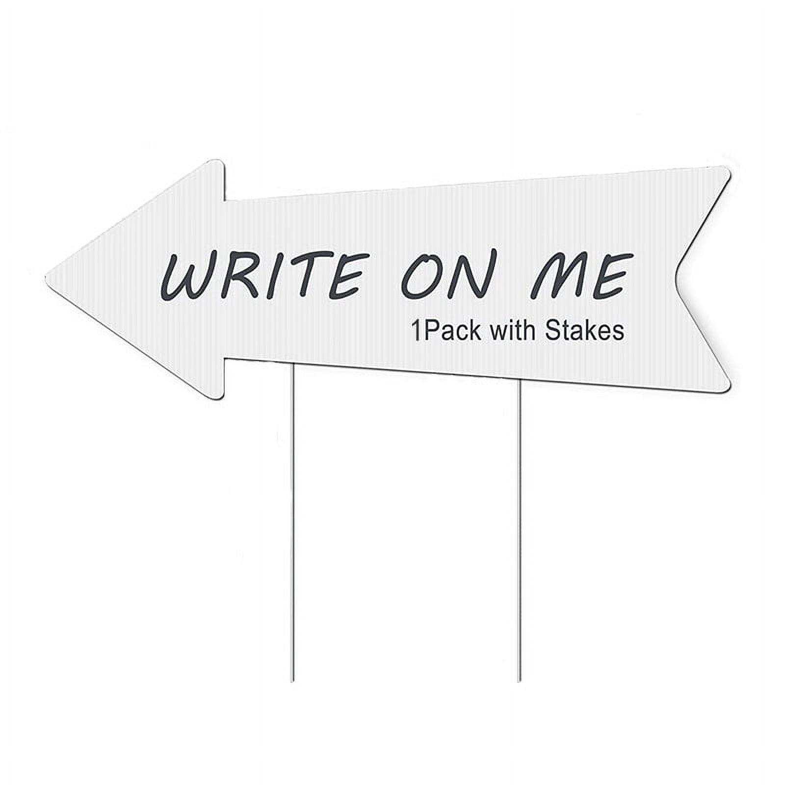 Blank Yard Sign with Ground Stake, DIY Corrugated Plastic Lawn Sign ...