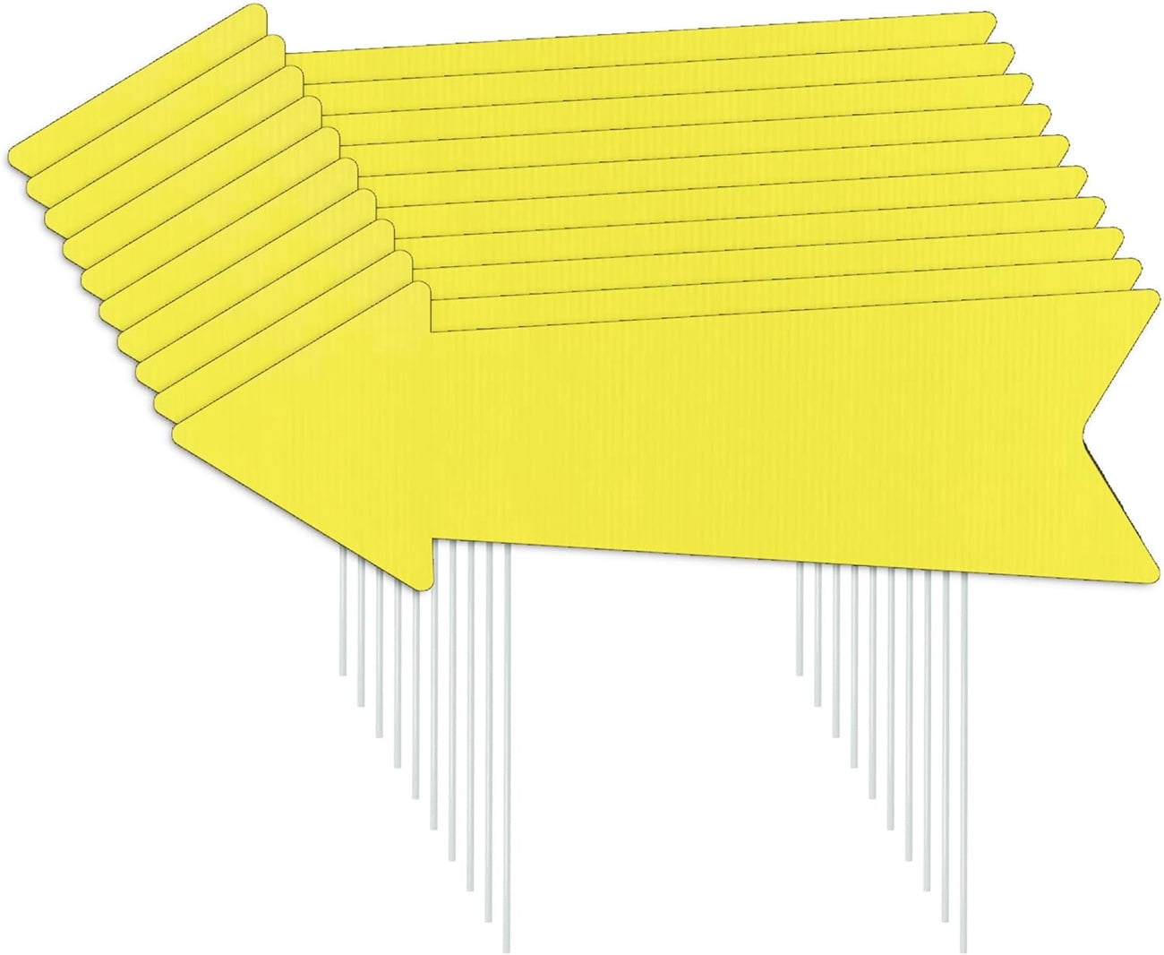 Blank Yard Sign,Yellow Arrow Signs with Stakes,Happon 10 Pcs 16 x 5 ...