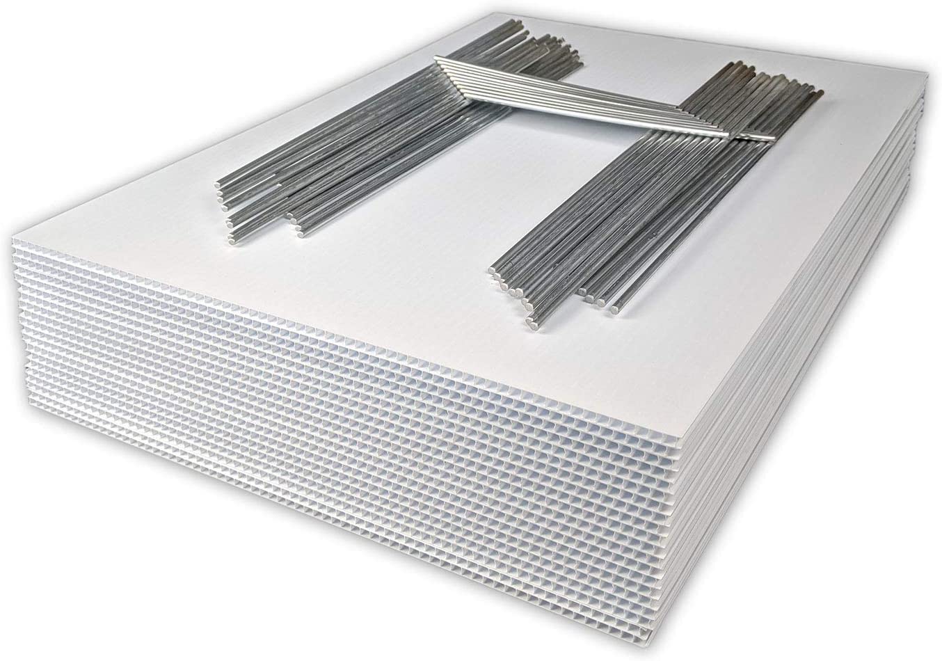 Blank Yard Signs 12 x 18 inch (Vertical Fluting) with 6 inch x 12 inch ...