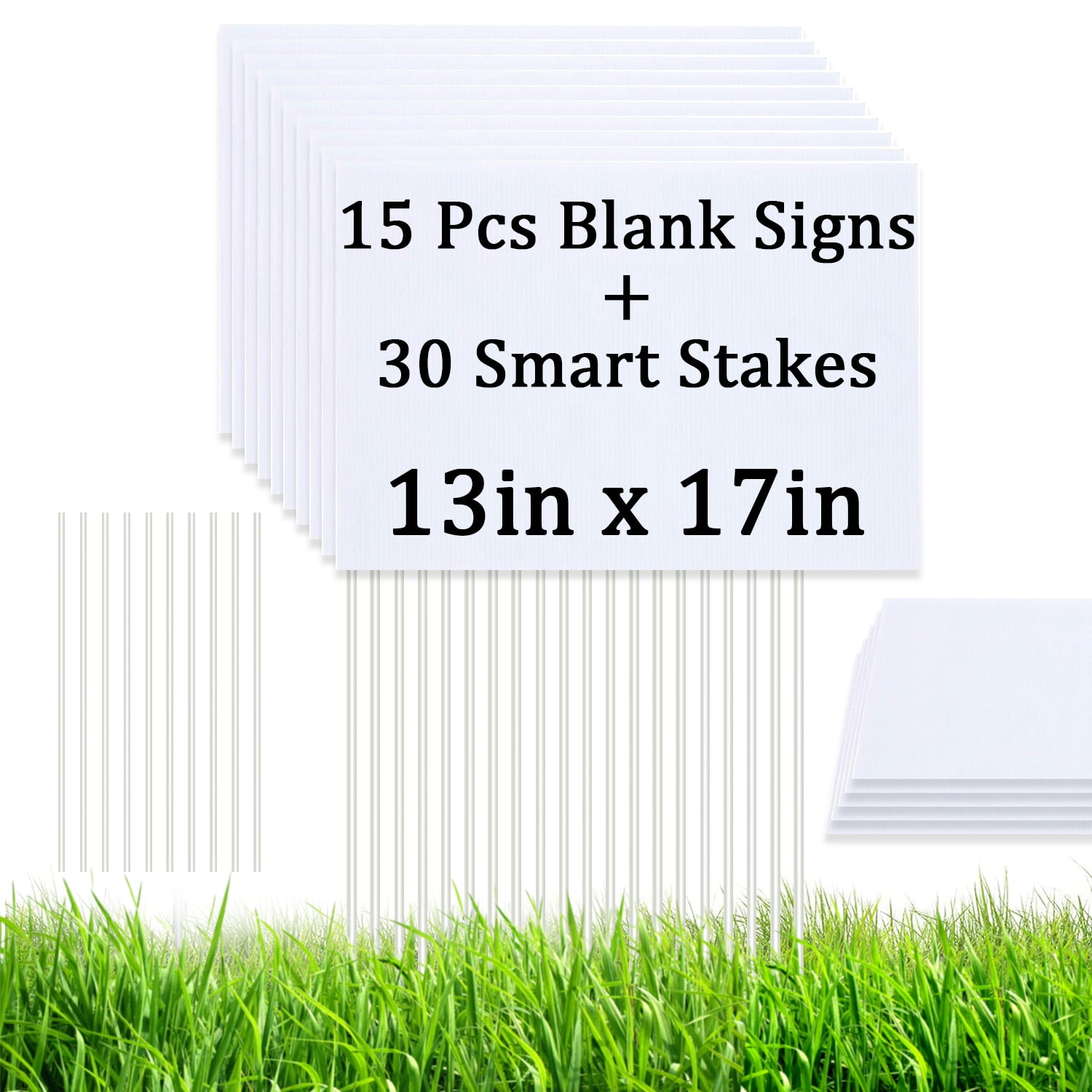 Blank Yard Signs 13" x17" - Lawn Sign with Stakes - Water Resistant DIY ...