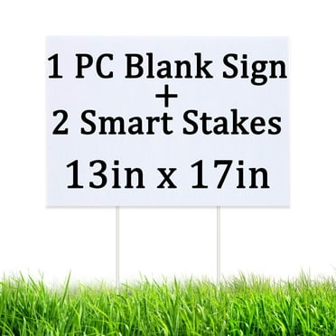 Blank Yard Signs 13" x17" - Lawn Sign with Stakes - Water Resistant DIY ...