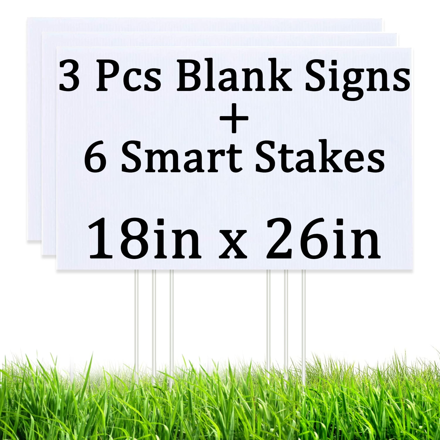 Blank Yard Signs 18" x26" - Lawn Sign with Stakes - Water Resistant DIY ...