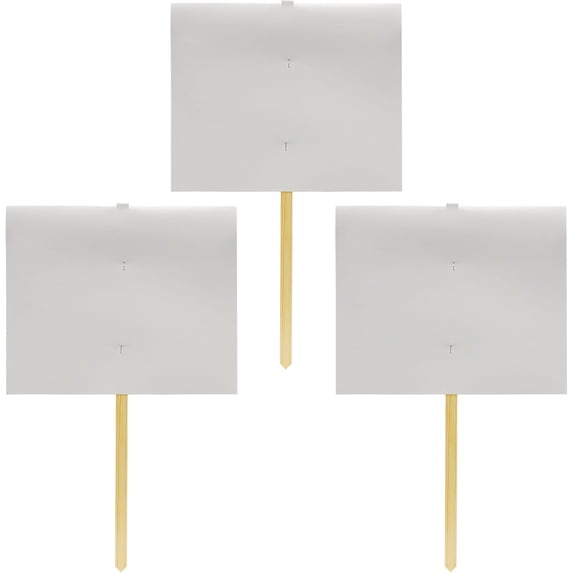 Blank Yard Signs – 3 Pack, Double-Sided White Signs on 24-Inch Pine ...