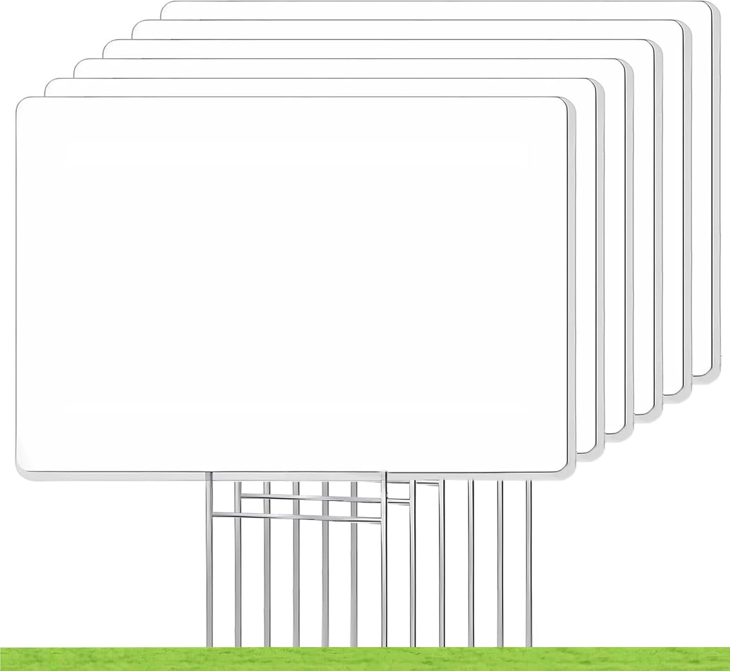 Blank Yard Signs with Stakes, 6 Pack 17x12 Inches Corrugated Plastic ...