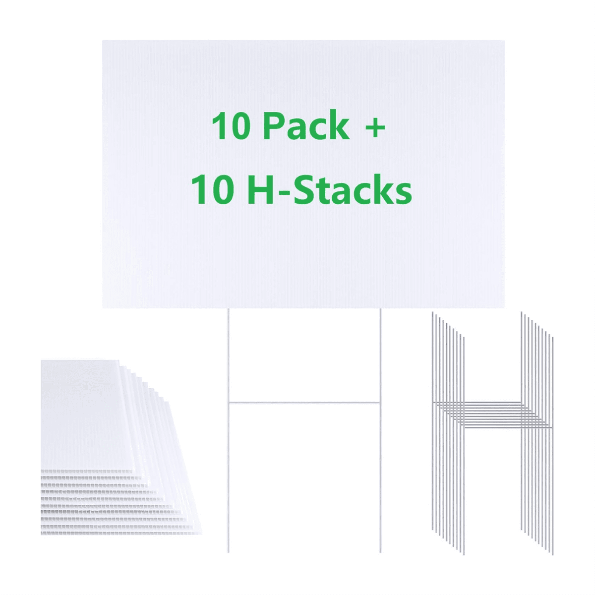 Blank Yard Signs with Stakes, Yard Sign 12 Pack 17x12 Inch Plastic ...