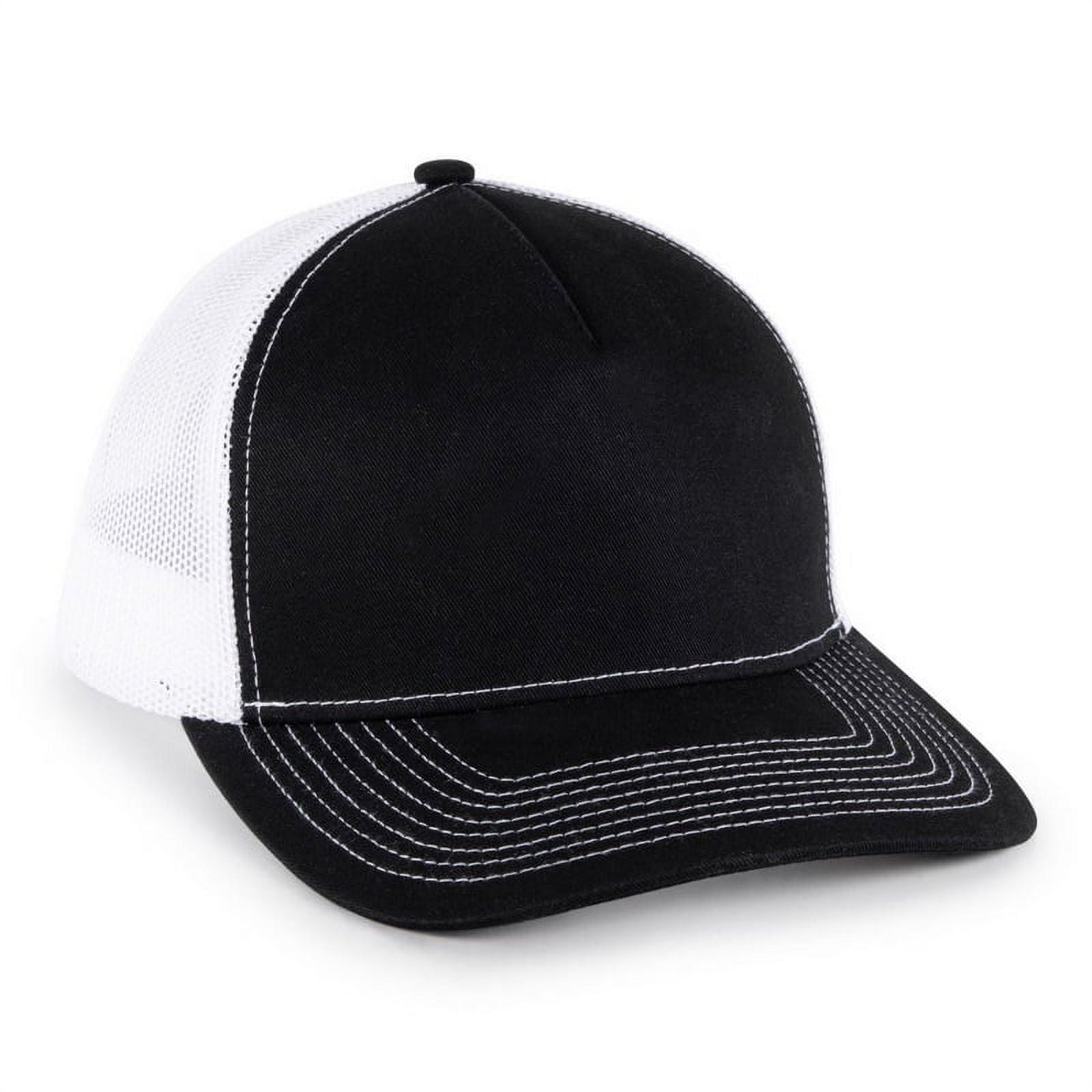 Blank and Custom Outdoor Cap OC571 Premium 5-Panel Trucker Cap-Black ...