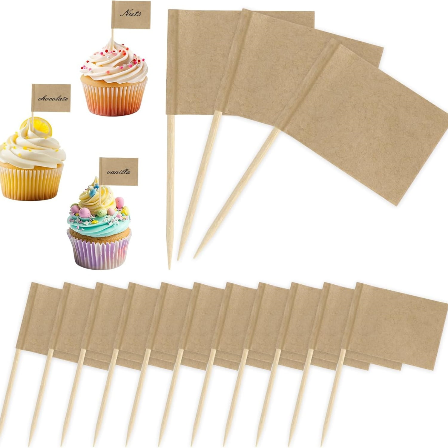 Blank toothpick flag, food labels for party buffets and cocktail ...