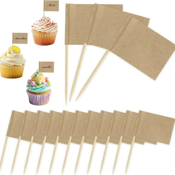Blank toothpick flag, food labels for party buffets and cocktail ...