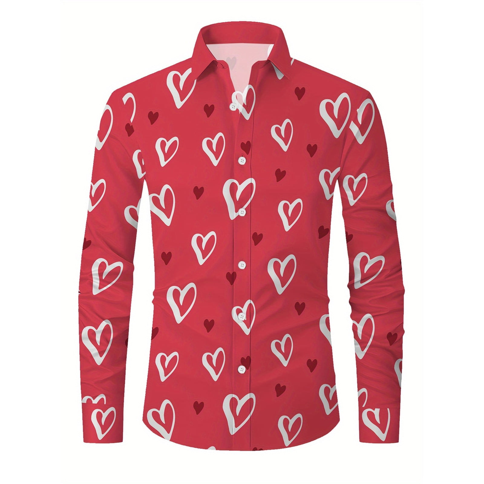 BlankRift Short Sleeve Dress Shirts for Men Valentine Button Up Shirt ...
