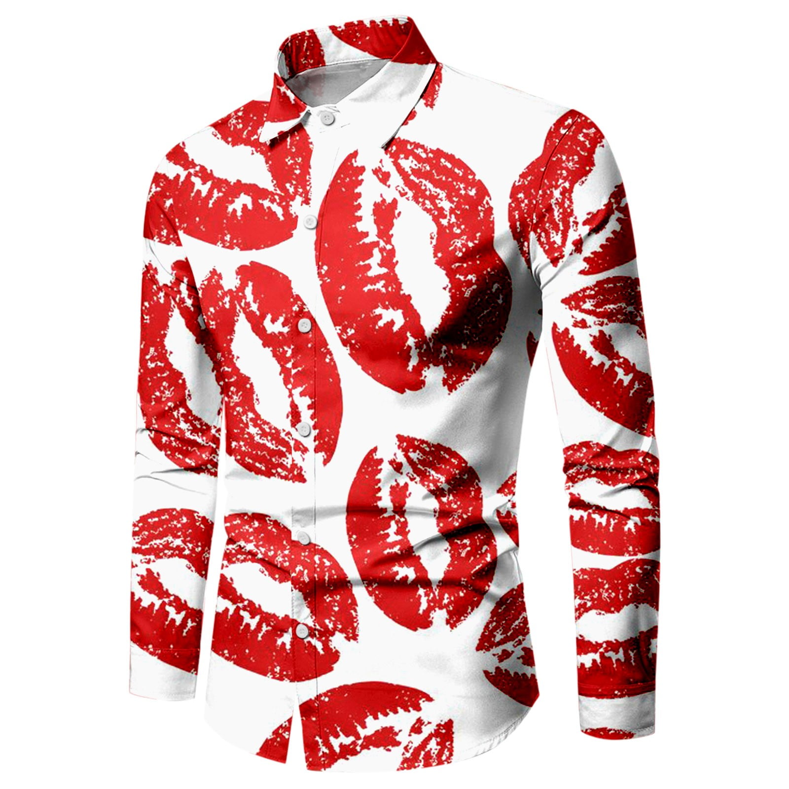 BlankRift Slim Fit Dress Shirts for Men Valentines Gentleman Lapel ...