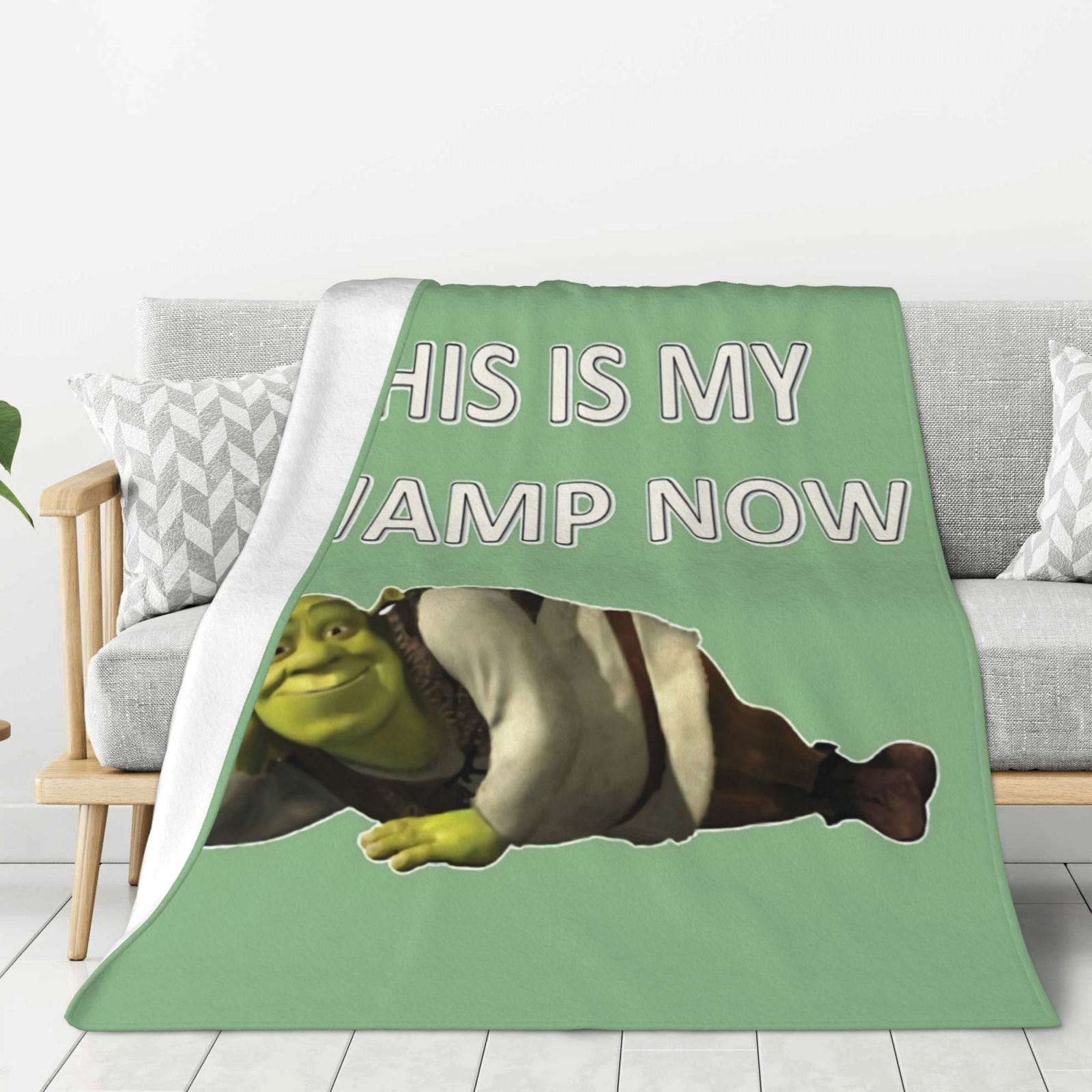 Blanket 280g Anti-Pilling Flannel Cover Blanket Printed Thermal Blanket \r\nShrek 50"X40 ...