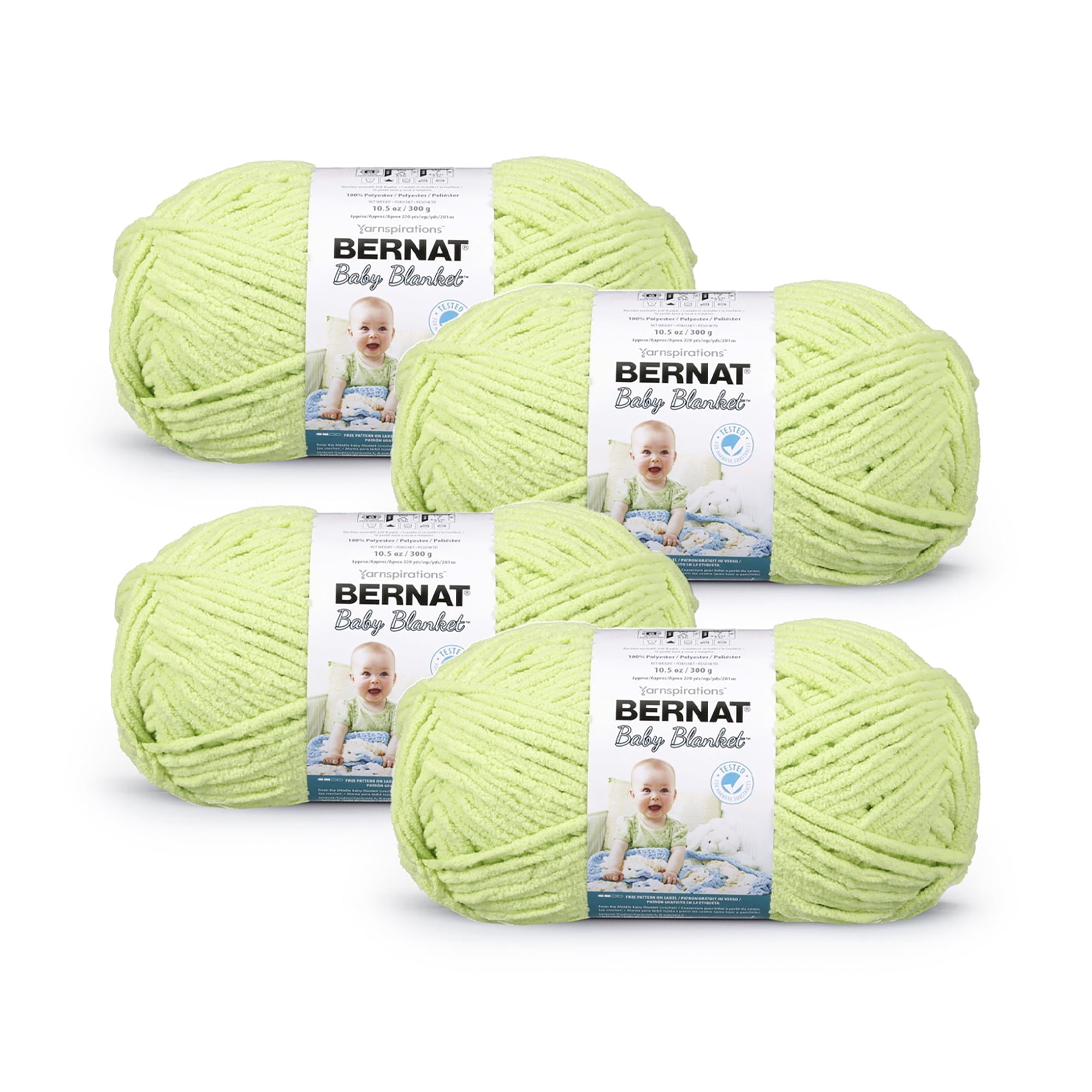 ® Blanket™ #6 Super Bulky Polyester Yarn, Lemon Lime 10.5oz/300g, 220 ...