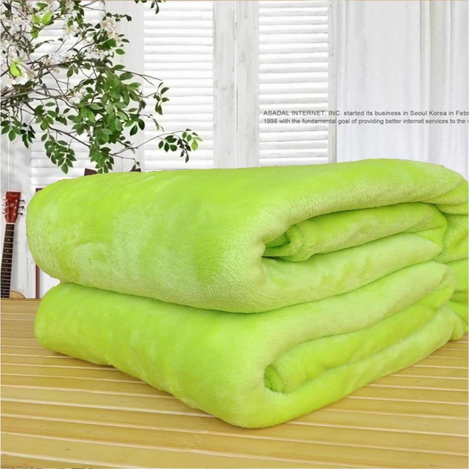 Blanket 70*100Cm Solid Color Blanket French Velvet Blanket Green-2 ...
