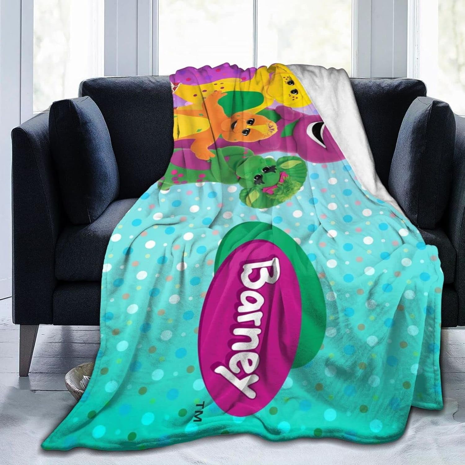 Blanket Barney Show and Friends Throw Flannel Blanket Bed Blanket for Couch Sofa Bedroom Home ...