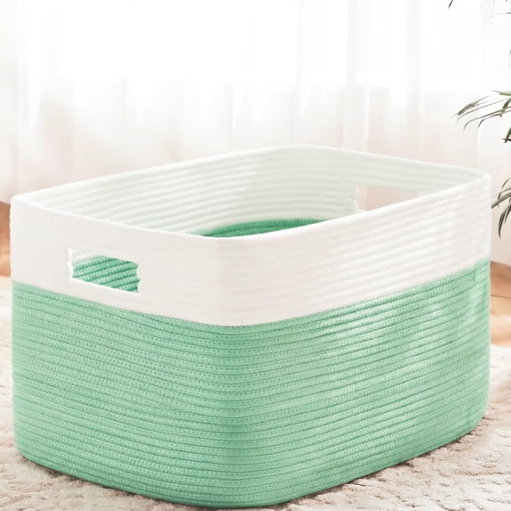 Blanket Basket Rectangle Woven Baskets For Storage 65l Laundry ...