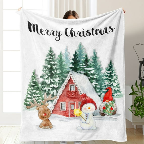 Blanket,Christmas Santa Deer Thickened Blanket Office Nap Blanket ...