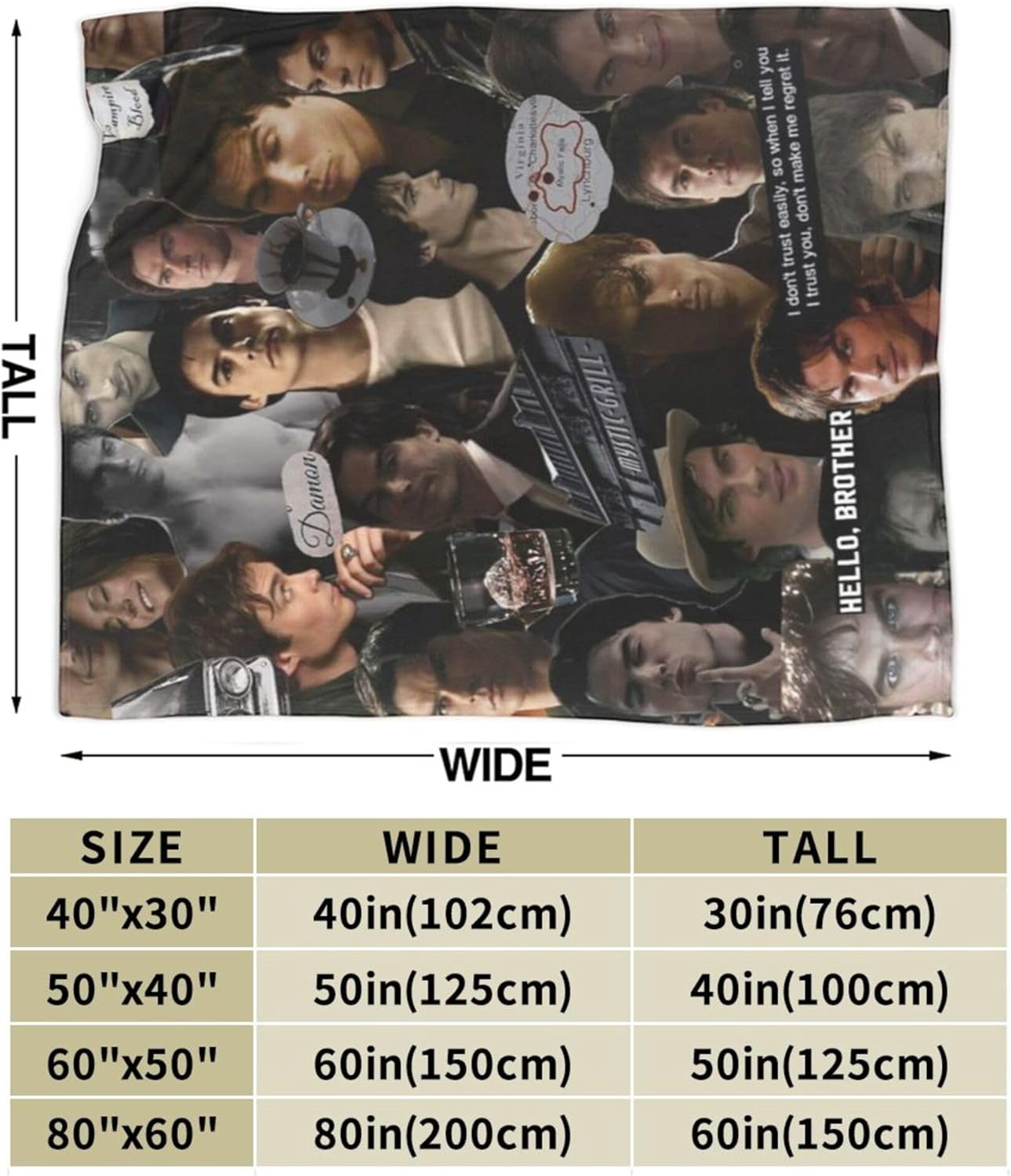 Blanket Damon Actor Salvatore Thow Blanket Ian Actor Somerhalder Air ...