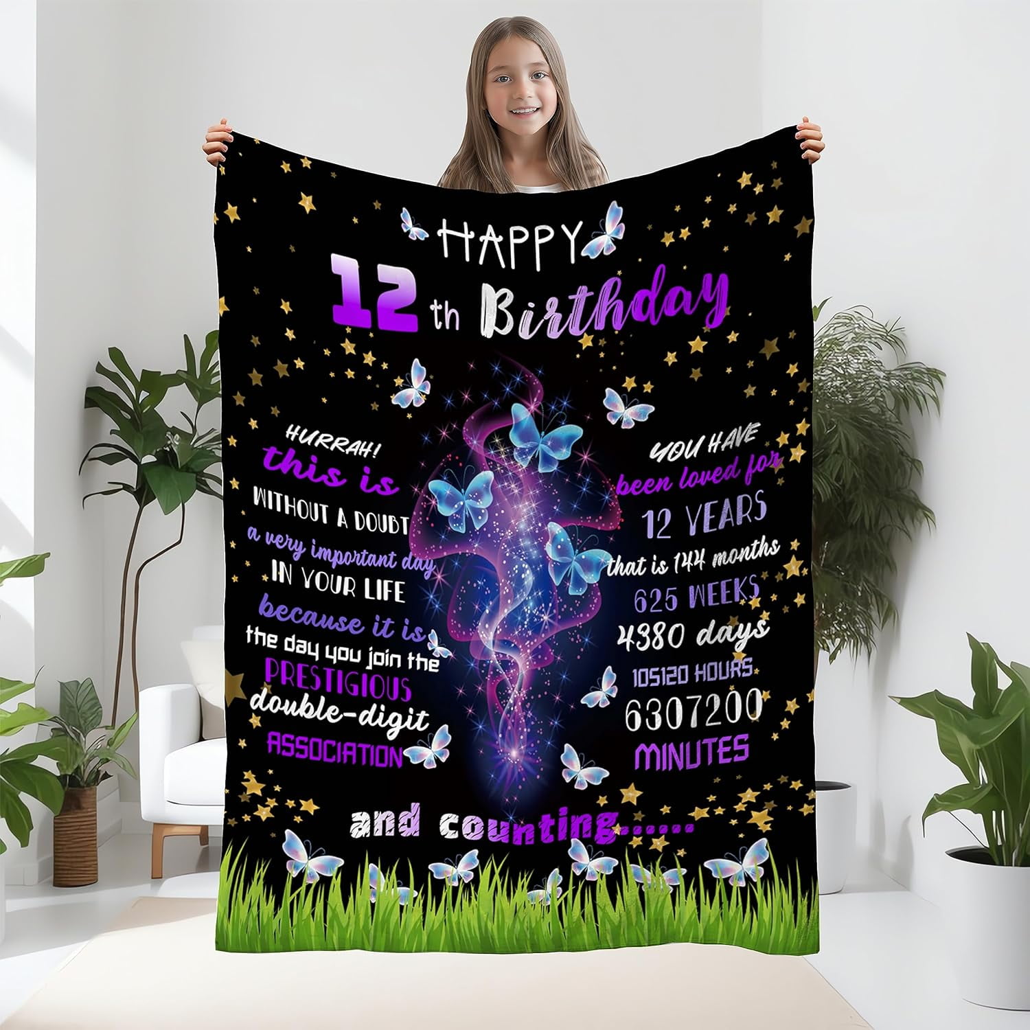 Blanket Gift for 12 Year Old Girl-12 Year Old Girl Gifts,Birthday Gifts ...