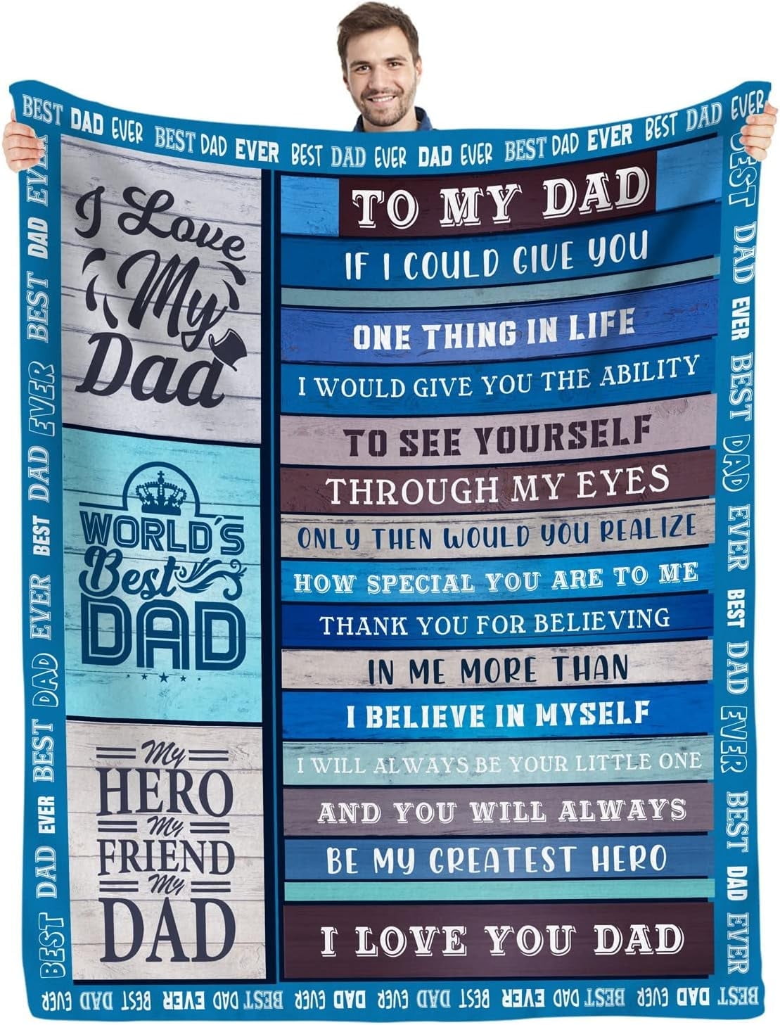 Blanket Gift for Fathers Day for Dad from Daughter, Birthday Gifts for Dad Who Wants Nothing, to ...