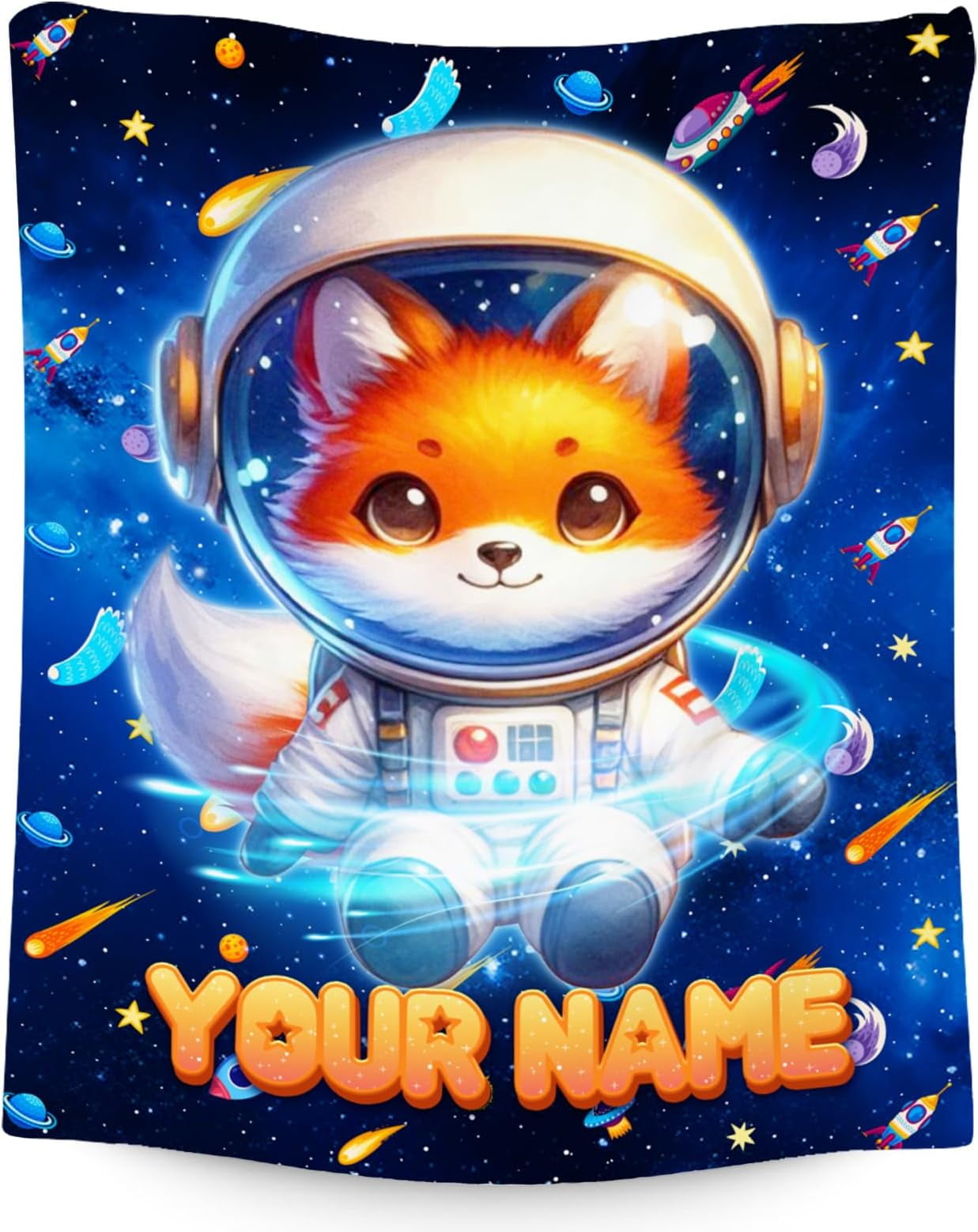 Blanket Gifts Personalized Fox Blankets for Boys - Custom Name Warm ...
