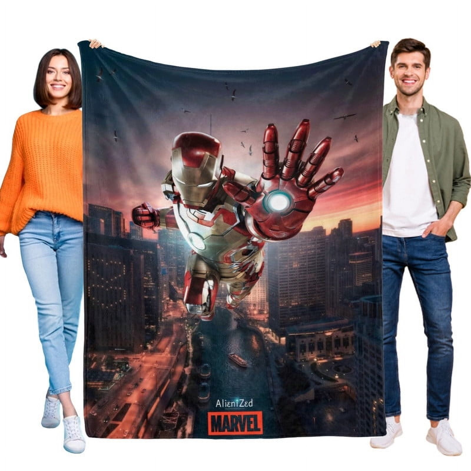 Blanket Iron Man Movie Soft Throw Blanket Micro Fleece Fuzzy Blankets ...
