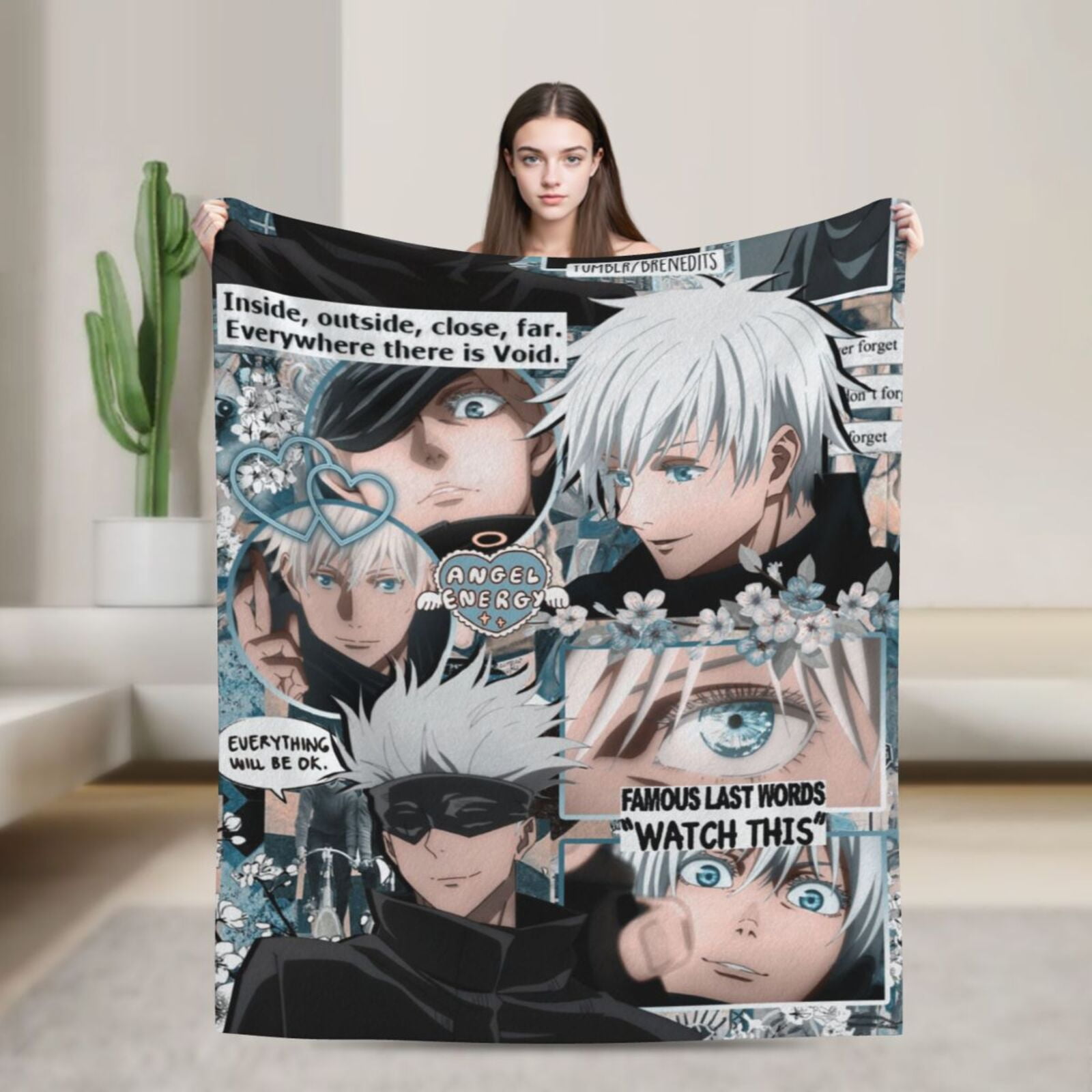 Blanket Jujutsu Kaisen Satoru Gojo Flannel Blanket Funny Ultra-Soft ...