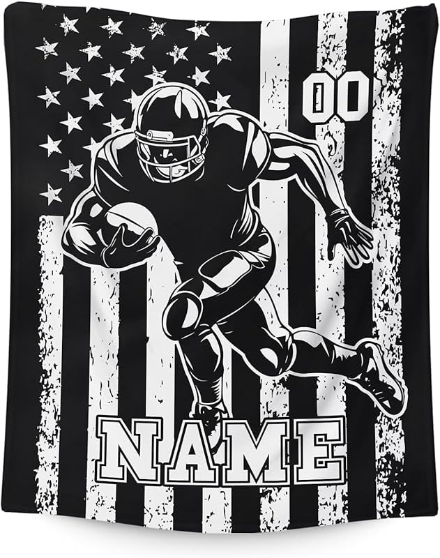 Blanket for Kids Football Lovers Son Grandson - Custom 50x40 Inches ...