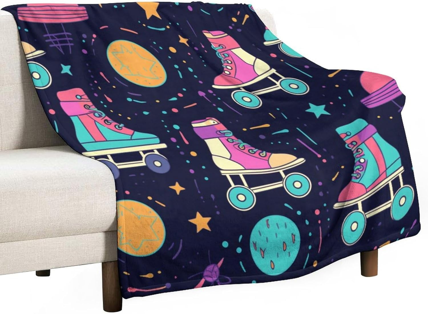 Blanket LET THE GOOD TIMES ROLL 80s RETRO ROLLER SKATE Throw Blankets ...
