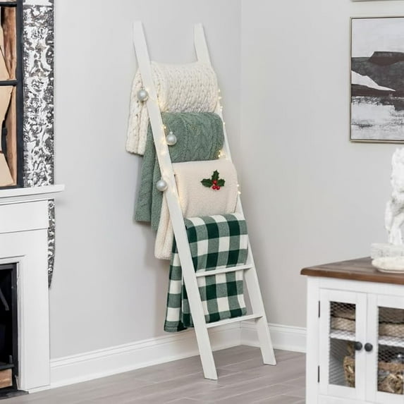 Blanket Ladder for Living Room and Bedroom, 5ft 8 inch, 6-Tier Wall ...
