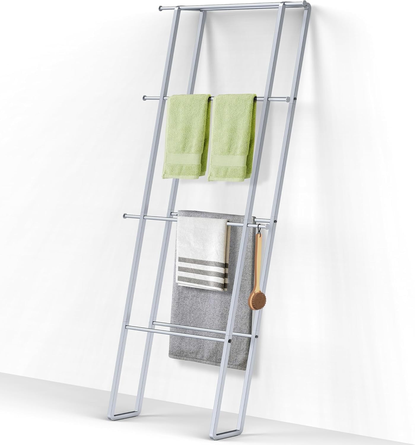 Blanket Ladder Towel Rack, Wall Leaning Ladder Towel Rack Blanket ...