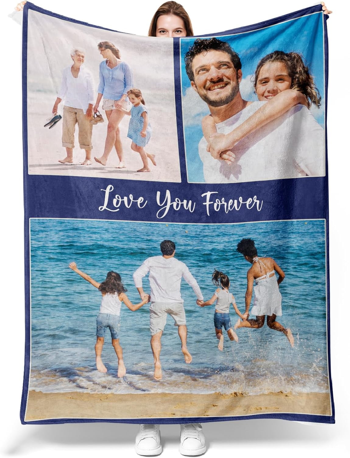 Blanket with Photos Text, Personalized Blankets with Pictures ...