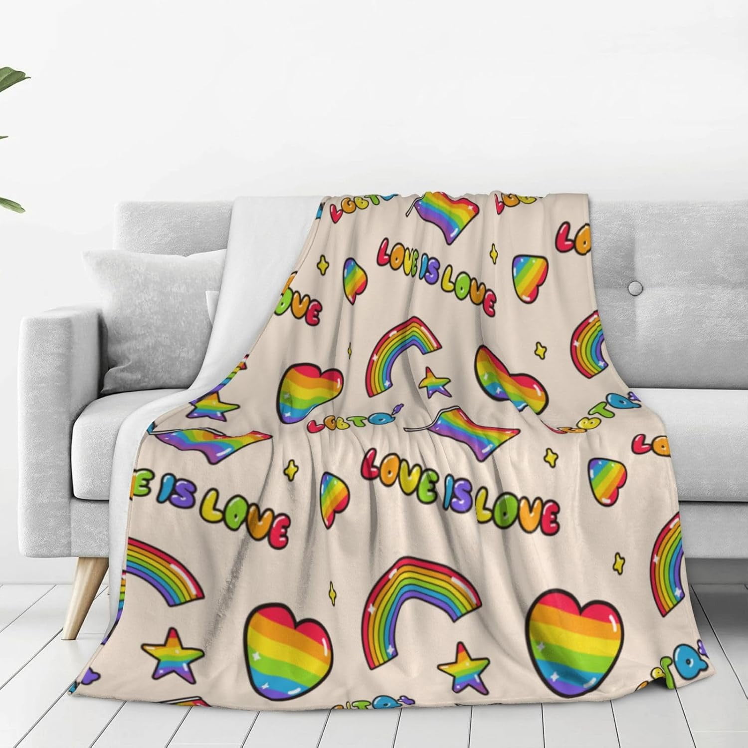 Blanket Pride Throw Rainbow Blankets Soft Rainbow Leopard Print Throw ...
