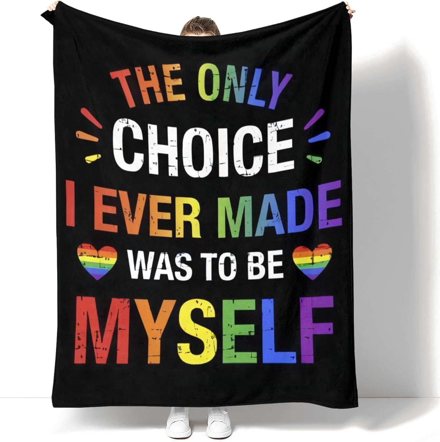 Blanket Pride Throw Rainbow Colorful Flannel Soft Warm Enlarged ...