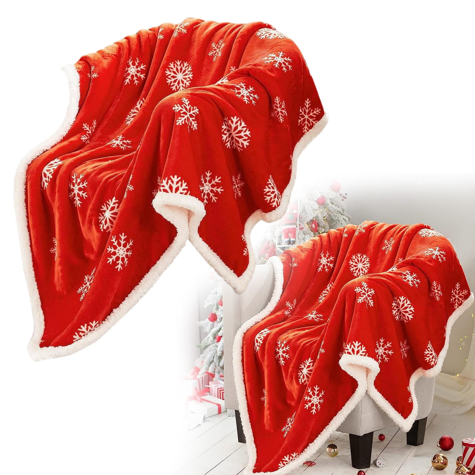 Blanket,Red Christmas Throw Blanket Fuzzy Soft Cozy Blanket Fleece ...