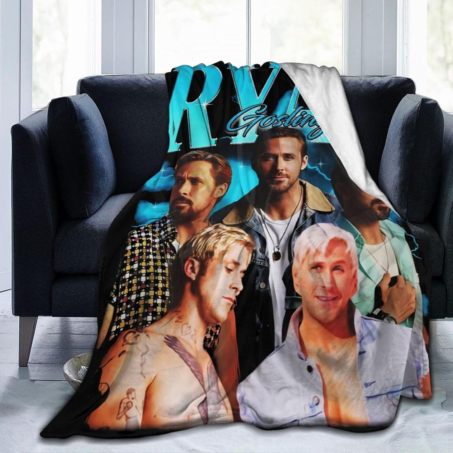 Blanket Ryan Actor Gosling Throw Flannel Blankets Warm Soft Cozy Fuzzy ...