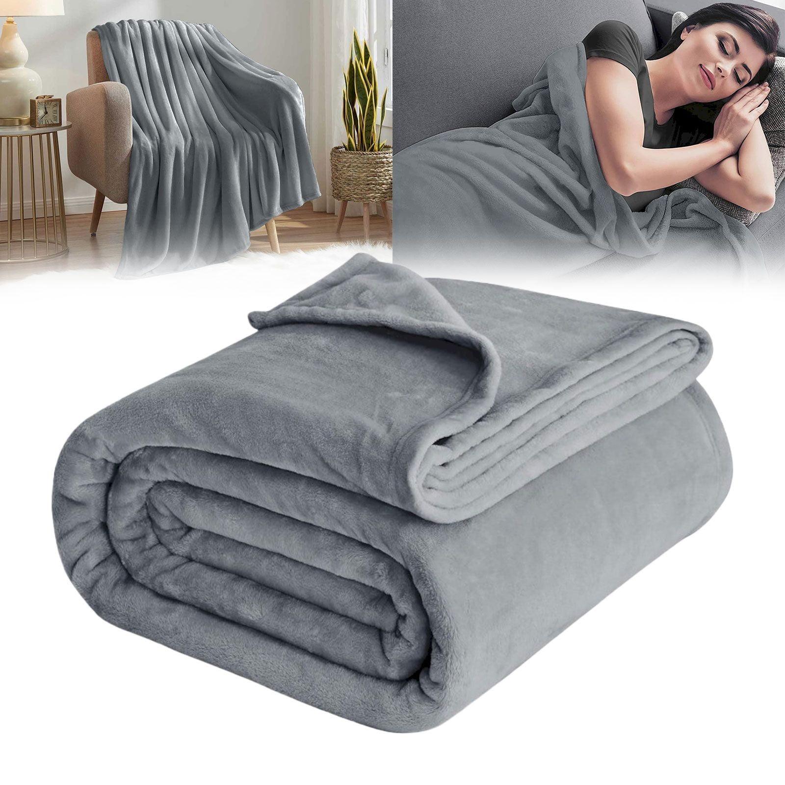 Blanket Seasonal Offers! Blanket 100X150Cm Silver Grey 7.8In, Kpamnxio ...