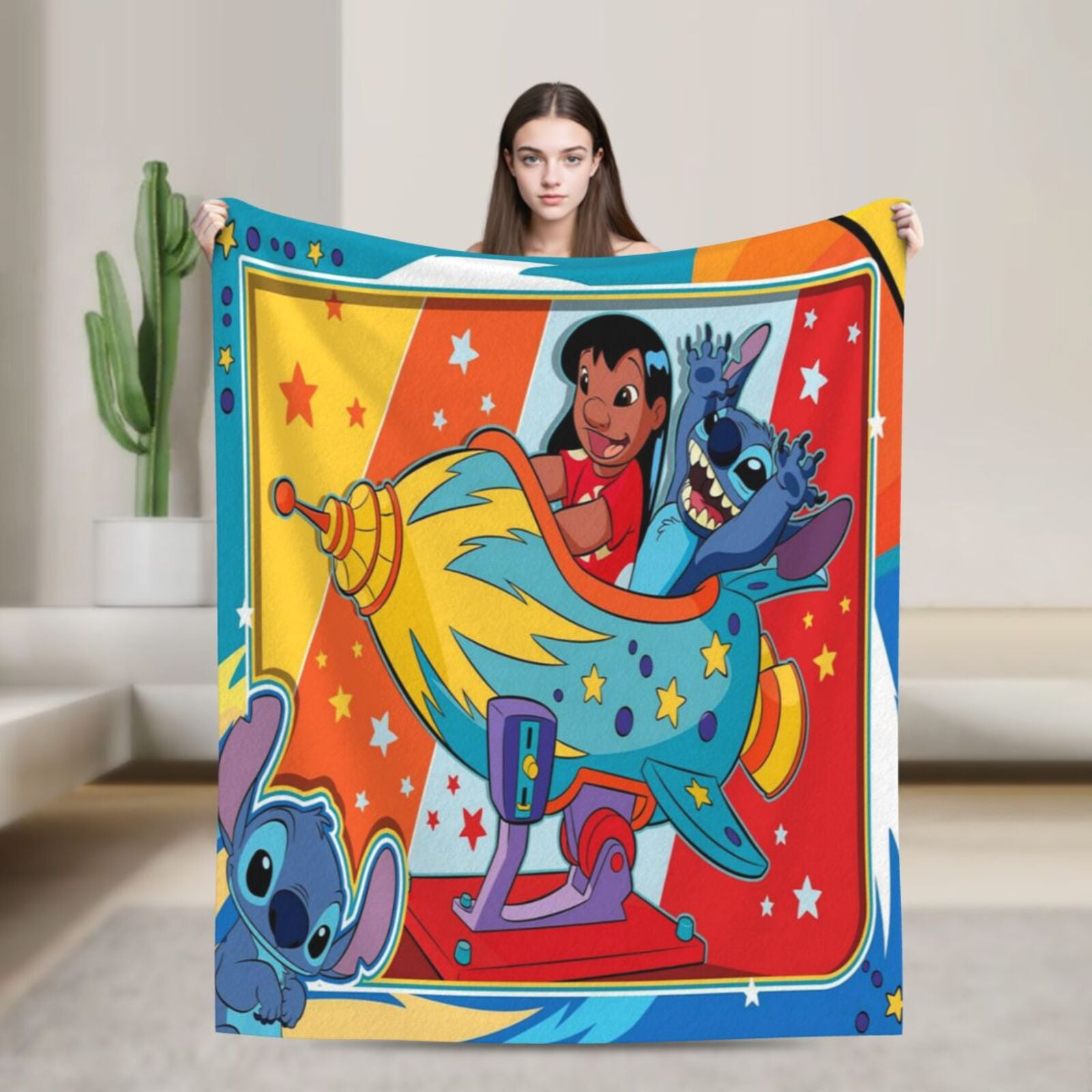 Blanket Stitch Flannel Blanket Funny Ultra-Soft Micro Warm Throw Blanket For Boys Girls Young ...