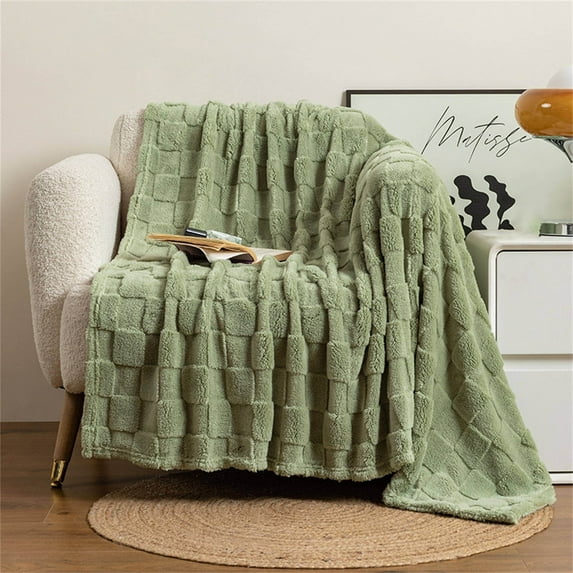 Blanket,Textured Blanket Thickened Checkerboard Blanket Checkerboard ...