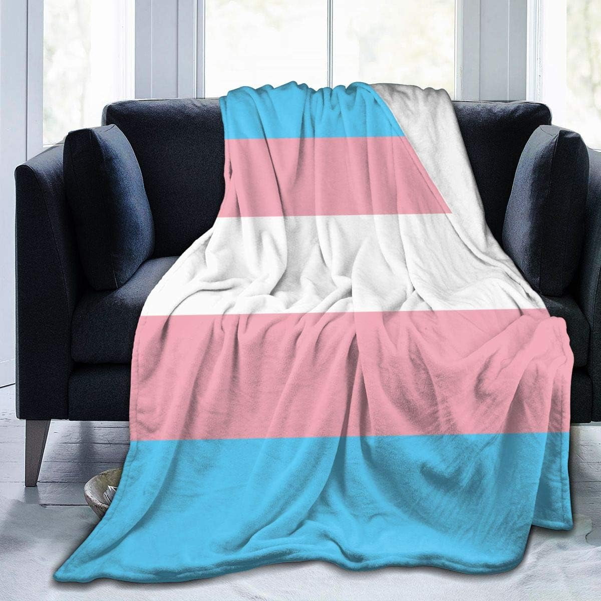 Blanket Transgender Pride Flag LGBT Fleece Blanket Foldrable Throw ...