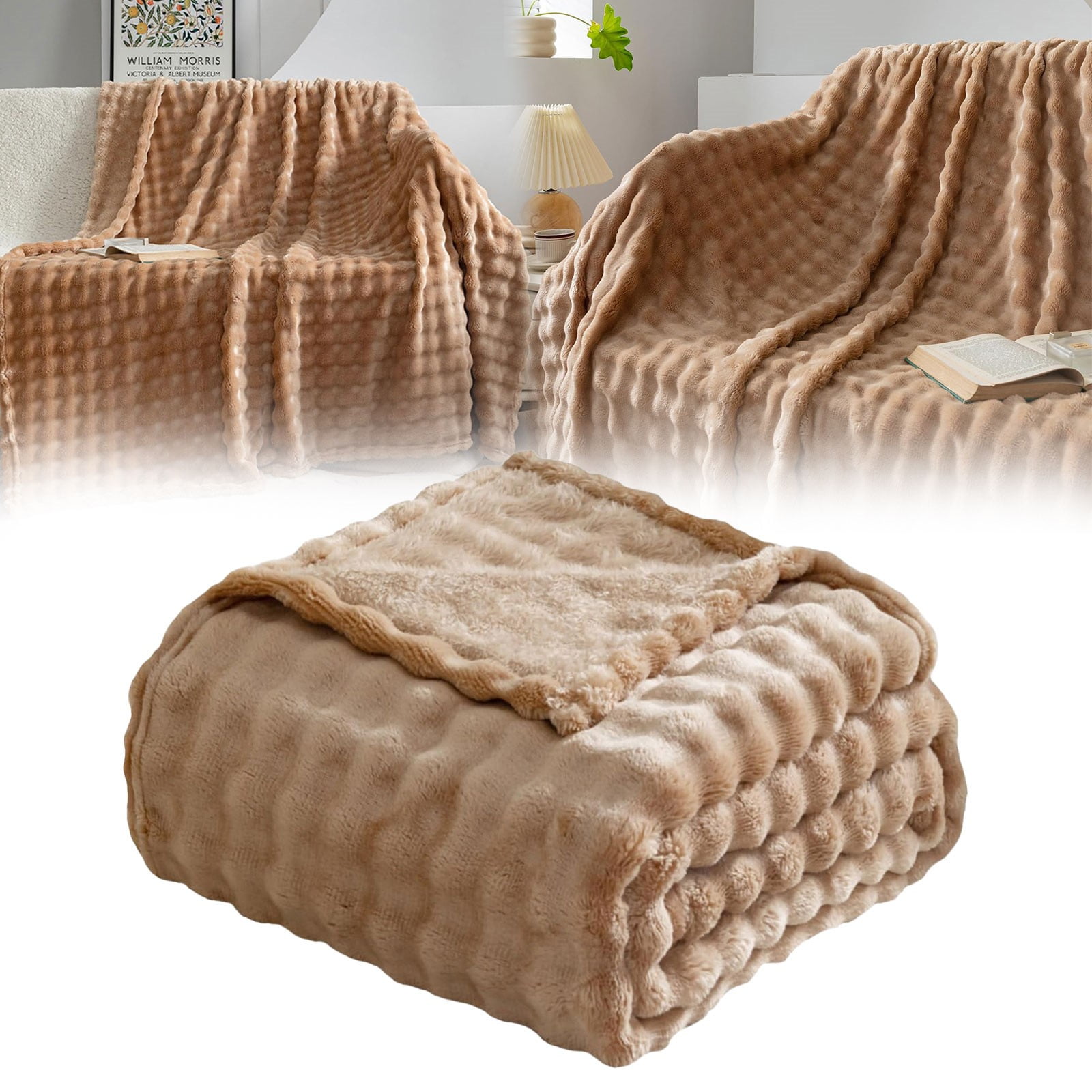 Blanket,Ultra Soft Cozy 3D Bubble Purple Throw Blanket For Bed ...